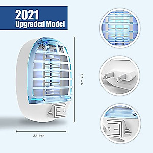 Bug Zappers Indoor Plug in, Electric Fly Zapper Mosquito Killer, Fly Trap with Blue Light for Kitchen, Room,Bedroom Home,Baby,Office 2 Packs