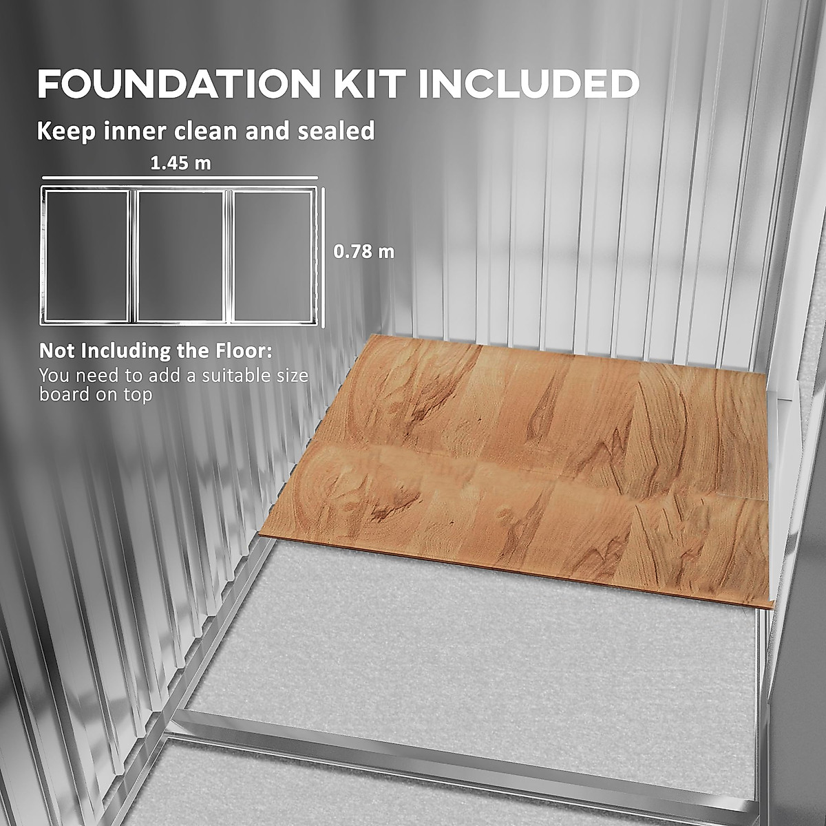 Outsunny 5.3' x 3' Outdoor Storage Shed, Metal Garden Tool House with Sloping Roof and Lockable Door for Backyard, Bike, Patio, Garage, Lawn, Gray