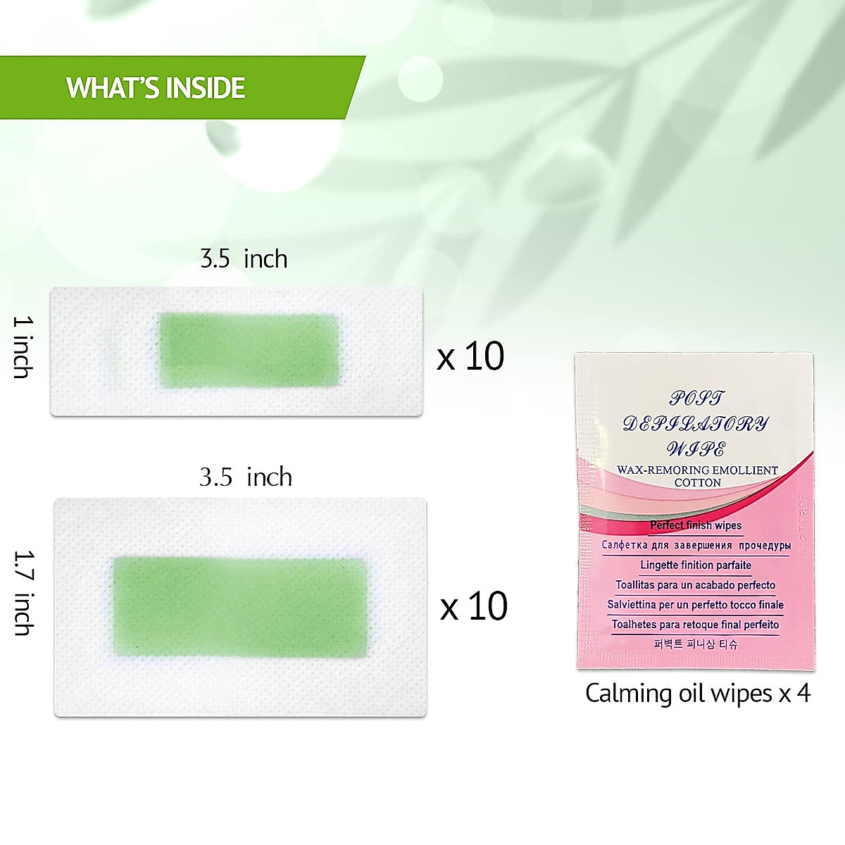 TOTCLEAR Facial Wax Strips For Hair Removal Face Waxing Kit For Women 40 Face Strips And 4 Calming Oil Wipes With Natural Formula