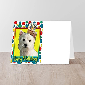 CafePress Birthday Cupcake Westie Folded Greeting Card Matte