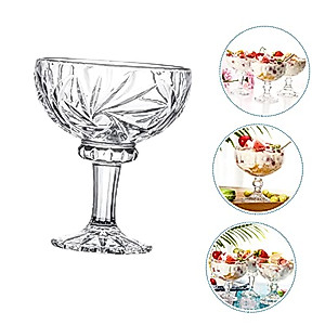 Luxshiny 4pcs Dessert High Salad Transparent Serving Snack Tumbler Clear Bowls Yogurt Trifle Beach Muffins Cups Beverage Tasting Delicate Smoothie Container Base Custard Fruit with Bar