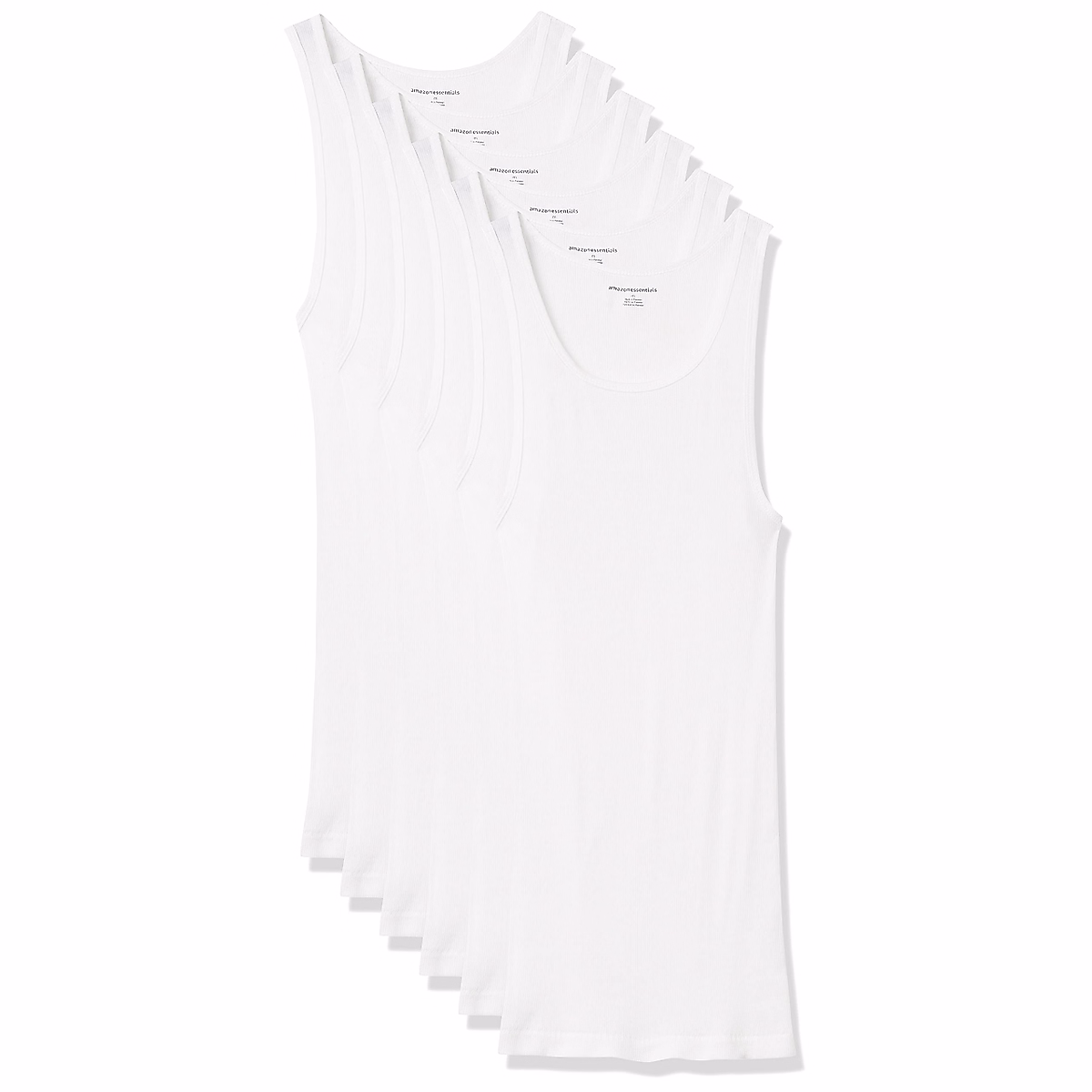 Amazon Essentials Men's Tank Undershirts, Pack of 6, White, X-Large
