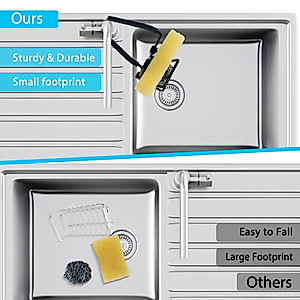 Achenyu Sink Caddy Sink Sponge Holder - Faucet Rack Shower Tray - Kitchen and Bathroom Metal Organizer Hanging Fix Around Faucet