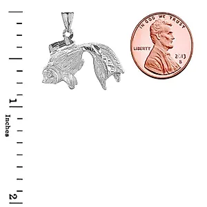 Certified 14k White Gold Japanese Tosakin Goldfish Pendant Necklace, 18"