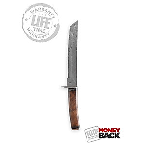 Perkin - Handmade Damascus Hunting Knife - Tanto Balde