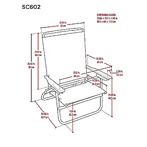 Tommy Bahama 4-Position Easy Out Folding Beach Chair, 2-Pack, Blue