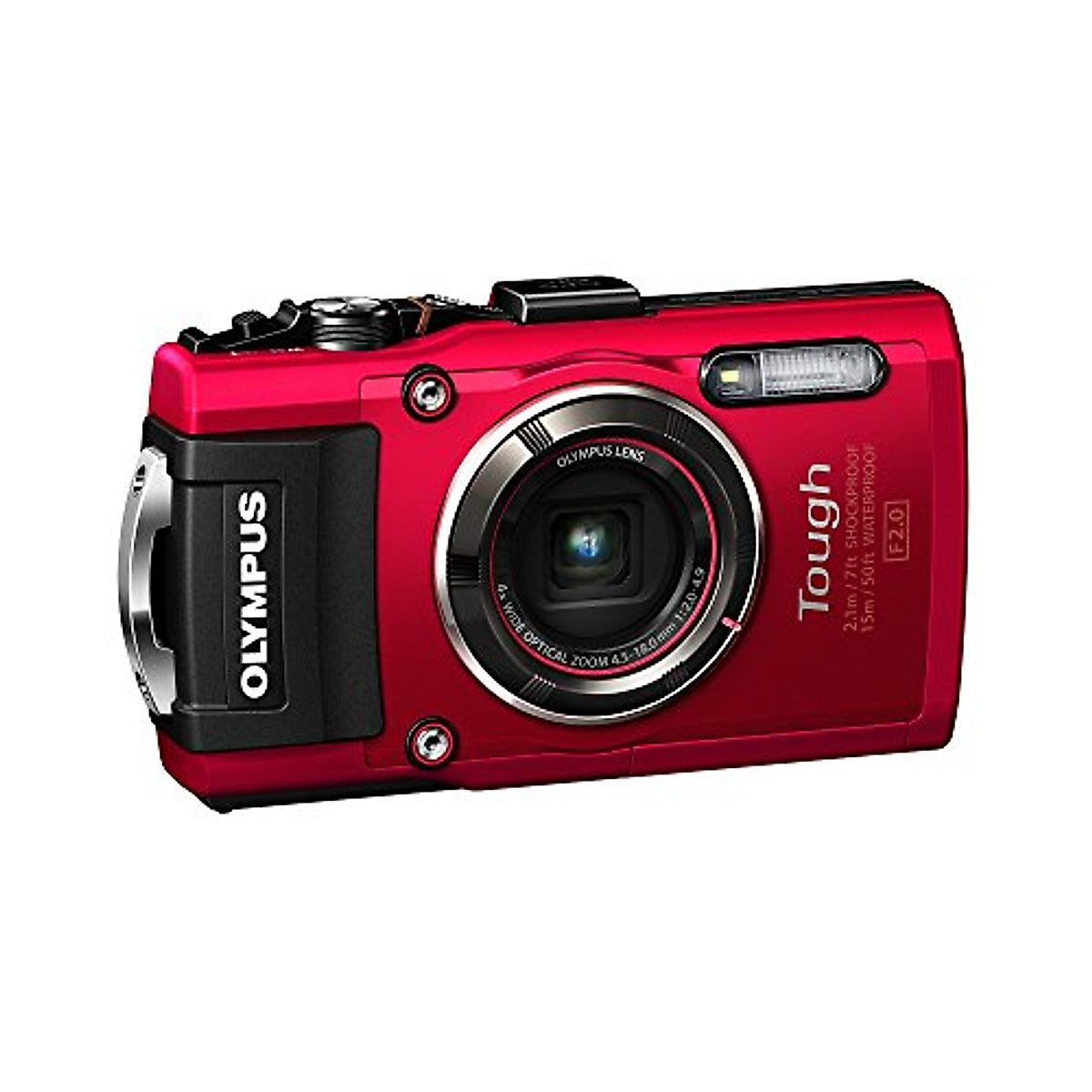 Olympus TG-4 16 MP Waterproof Digital Camera with 3-Inch LCD (Red)