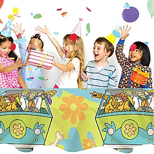 Generic 2Pcs Scooby Tablecloth Disposable Tablecover Birthday Party Supplies and Decorations for Kid Boy Baby Shower Rectangle Tables 70""X42"",2 Pack, Red