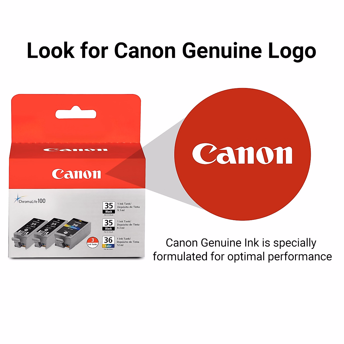 Canon PGI-35/CLI-36 2 Black and 1 Color Value Pack Compatible to iP100, iP110