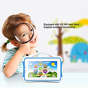 Toddler Tablet, Children Learning Tablet 5G WiFi Support 3G Network for Boys for Girls (US Plug)