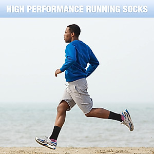 Iseasoo Compression Socks for Women & Men Circulation - Plantar Fasciitis Crew Socks Best Support for Athletic Running Cycling（S/M