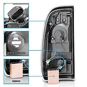 AmeriLite for 08-16 Ford F250 F350 F450 Super Duty Pickup Truck Black LED Replacement Brake Lamps Taillights Set - Passenger and Driver Side