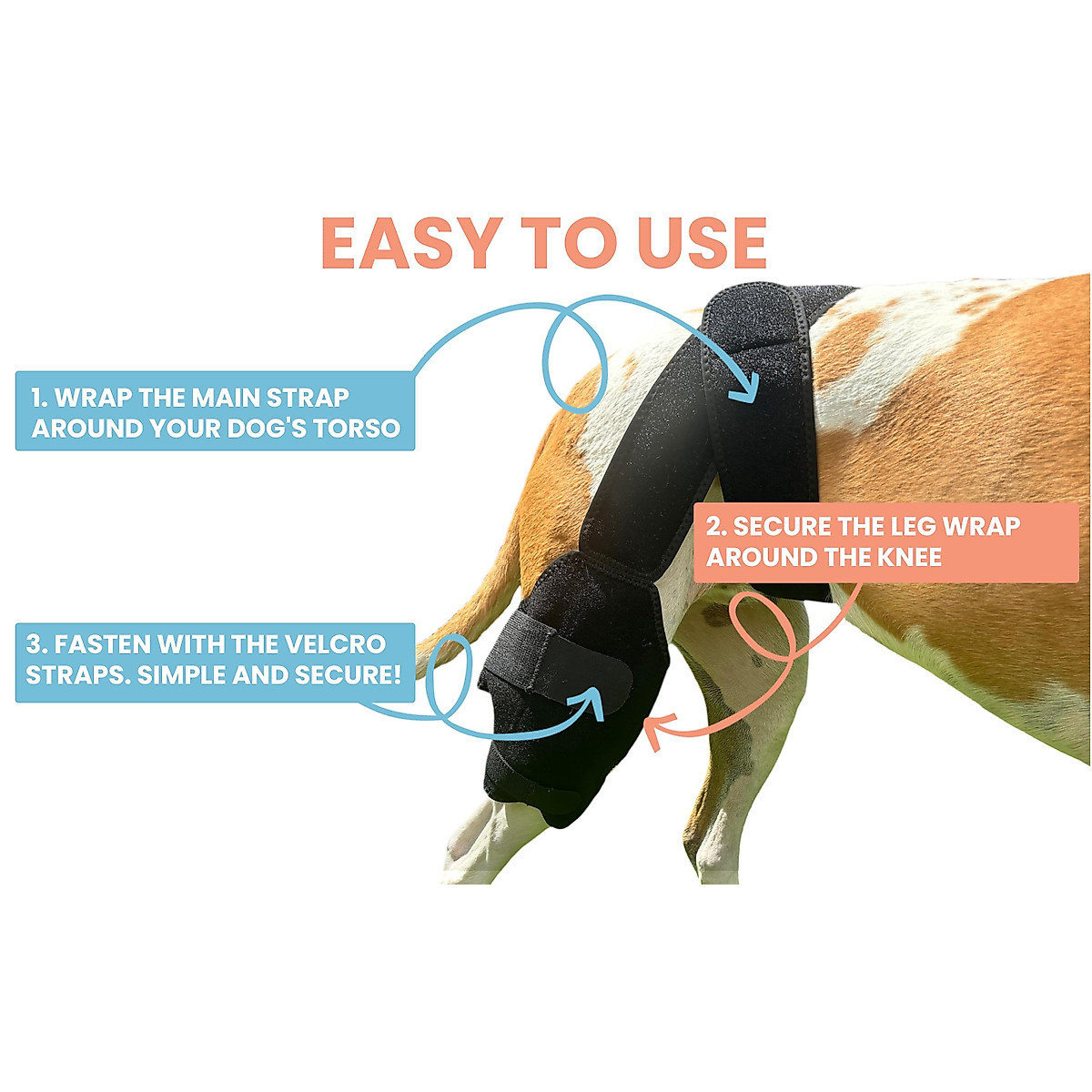 Labra Dog Canine K9 Hot Cold Ice Heat Therapy Knee Wrap for ACL MCL CCL Patella Injuries Sprain Strain Arthritis Senior Dog