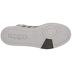 adidas Men's Hoops 3.0 Mid Basketball Shoe, White/Silver Pebble/Olive Strata, 9.5