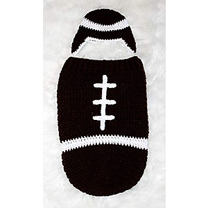Handmade Newborn Baby Boy Football Snuggle Sack Cocoon Baby Bonnet Photo Prop Shower Gift