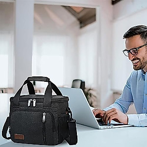 MIYCOO Insulated Lunch Bags for Men Women Lunch Bags Large Lunch Box Leakproof Soft Cooler Tote Bag (Black, 12L)