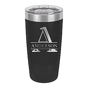 Personalized Tumbler with Engraved Name, Custom 20oz Stainless Steel Travel Mug with Lids, Monogrammed Gifts for Men with Initials, Double Wall Insulated, Unique Christmas Birthday Gift(Design 1)