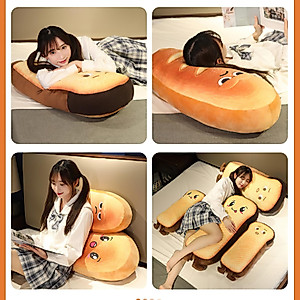 VYUSIT Cat Plush Body Pillow, 24 inch Long Cat Pillow Cute Gray Stuffed Animals Big Eyes Soft Plushies Doll Toys Kawaii Gift for Kids Girlfriend