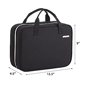 BELALIFE Large Hanging Travel Toiletry Bag for Women, Makeup Brush Holder with Hook, Toiletry Organizer Case for Toiletries Accessories, Black