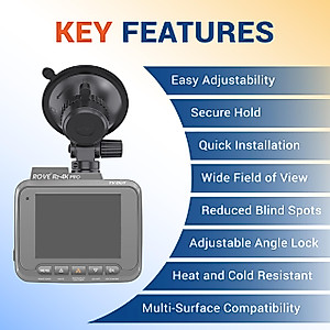 ROVE Suction Cup Mount for R2-4K, R2-4K PRO and R2-4K Dual Dash Cam Models