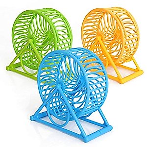 UEETEK Hamster Silent Exercise Wheel Plastic Jogging Running Toy Small Animal Cage for Rat Mice(Blue)