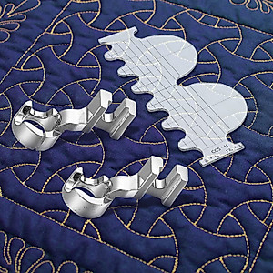 2 Pieces Low Shank Ruler Quilting Foot for Free Motion 1/4 Inch Thick Rulers, Ruler Quilting Pressure Foot Compatible with Singer Brother Kenmore Janome Baby Lock Pfaff Low Shank Sewing Machines