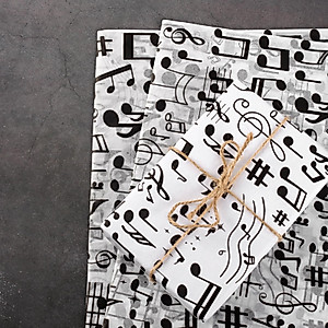 100 Sheets 20 * 14 Inches Musical Note Tissue Paper Music Design Gift Wrapping Tissue for Birthday Baby Shower Wedding Christmas Music Concert 50s Theme Party DIY Craft