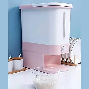 Creamoon WAQIA Rice Bucket Rice Storage Box Large Sealed Grain Container Grain Storage (pink)