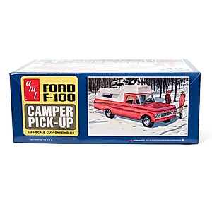 Skill 2 Model Kit 1963 F-100 Camper Pickup Truck 3-in-1 Kit 1/25 Scale Model by AMT AMT1412