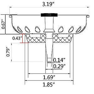 US Type Stainless Steel Replacement Fixed Post Sink Strainer Basket