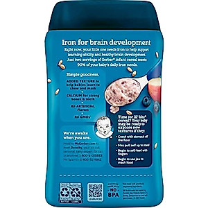 Gerber Graduates Lil' Bits Cereal - Whole Wheat Apple Blueberry - 8 Oz