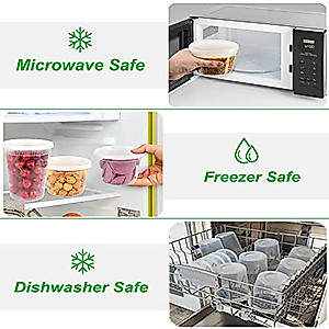 Quunoot [83 Packs, 3 Sizes] Deli Food Storage Containers with Lids - 32oz, 16oz, 8oz Deli Food Containers with Spoons and Labels, BPA Free | Leak-Proof | Microwave Dishwasher Freezer Safe