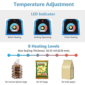 Yescom 8" Impulse Sealer Manual Heat Sealer Plastic Bag Poly Tubing Packaging Machine