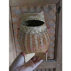 Handmade Thai Laos Sticky Rice Serving Container Bamboo Wicker Basket Storage Classic Natural Traditional