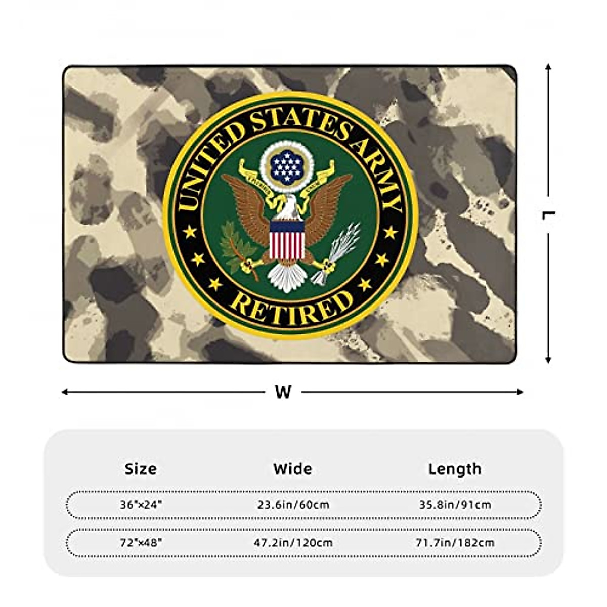 Army Retired Area Rug Living Room Bedroom Kitchen Sofa Bedside Carpet Floor Mats 72"X48"