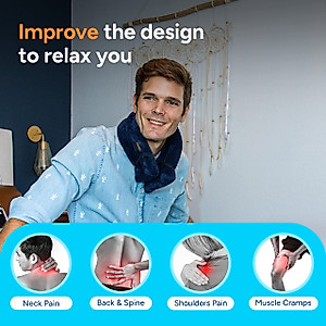 SunnyBay Microwave Heating Pad, Microwavable Heated Neck and Shoulder Wrap, Multipurpose Moist Hot/Cool 2.5lb Bean Bag Pack with Plush Cover and Elastic Fastener, FSA HSA Eligible, 26x5 Inches, Blue