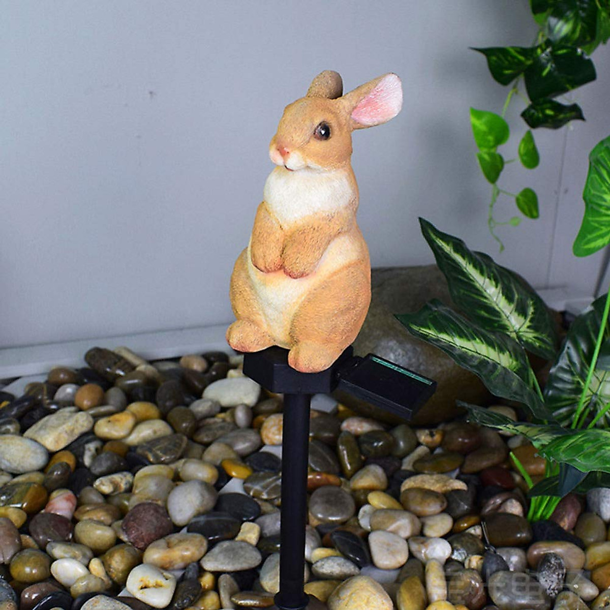 Mobestech Garden Solar Lights Outdoor Bunny Rabbit Garden Stake Yard Art Lawn Sign Outdoor Patio Home Decor for Thanksgiving Xmas Holiday Party