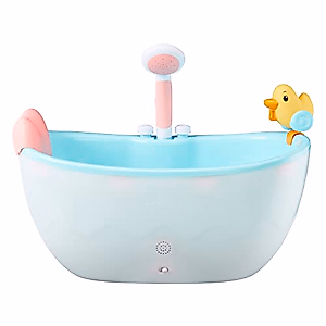 Baby Born Baby Doll Musical Light Up Bathtub with Automatic Working Shower Head - Plays Music & Sound Effects, Sturdy, Modern Design, Fits Dolls up to 17", for Kids Ages 3 and Up