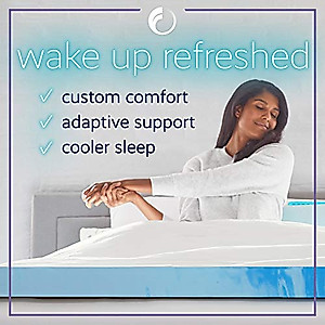 Comfort Revolution F02-00193-FL0 4" Gel-Infused Memory Foam Mattress Topper, Full, Blue