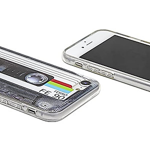 STINFIZTOL Retro Tape Cassette 80s Type Soft Back Cover Phone Case Compatible with iPhone 7 iPhone 8 iPhone SE 2020/2022