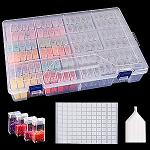 SGHUO 120 Slots Diamond Painting Storage Containers, Diamond Painting Accessories Beads Storage Box for Diamonds, Beads DIY Art Craft Storage