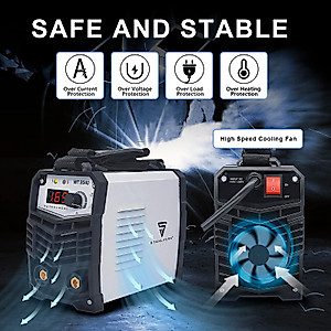 S STAHLWERK Welder ARC 165A Inverter MMA Welding Machine Kit 110/220V IGBT Digital Display Hot Start Portable with Welding Gloves, fits 2.5mm Welding Rods