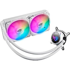 ASUS ROG Strix LC 240 RGB White Edition All-in-one Liquid CPU Cooler with Aura Sync RGB, and Dual ROG 120mm addressable RGB Radiator Fans