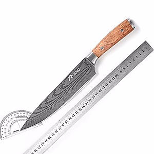 RuanQ Pro Chef Knife, 8 Inchs Kitchen Knife, German Special High Carbon Alloy Steel, Ergonomic Precious Rosewood Handle, Ultra Sharp