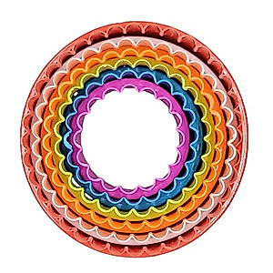 Handy Housewares 6pc Dual-Sided Biscuit/Cookie Dough Cutter Set, Straight Round and Scalloped Flower Edged, Dishwasher Safe (1 Set)