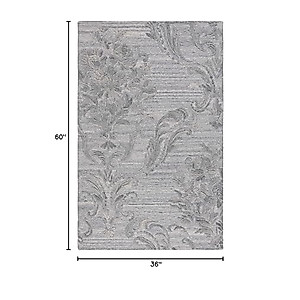 SAFAVIEH Jardin Collection Accent Rug - 3' x 5', Grey, Handmade Wool, Ideal for High Traffic Areas in Entryway, Living Room, Bedroom (JAR732G)