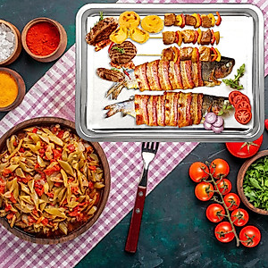 FXTNKYY Stainless Steel Air Fryer Basket for Oven,Air Fryer Basket Set with 50 PCS Parchment Paper,Air Fryer Pan with Crisper Tray and Pan