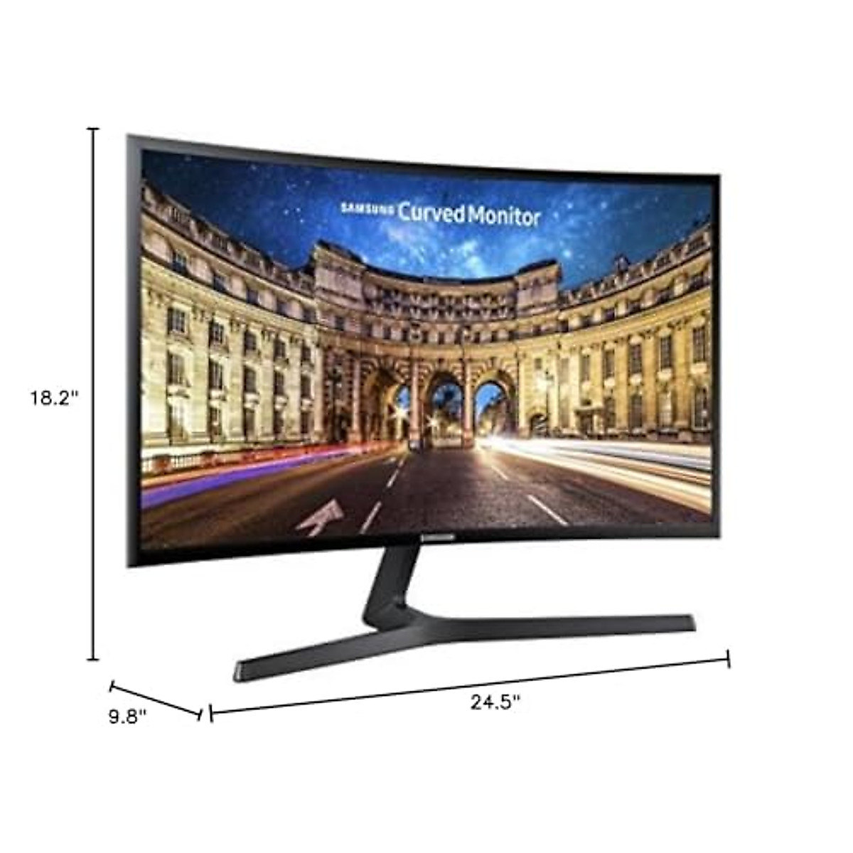 Samsung CF390 Series 27 inch FHD 1920x1080 Curved Desktop Monitor for Business, HDMI, VGA, VESA mountable, 3-Year Warranty, TAA (C27F390FHN), Black