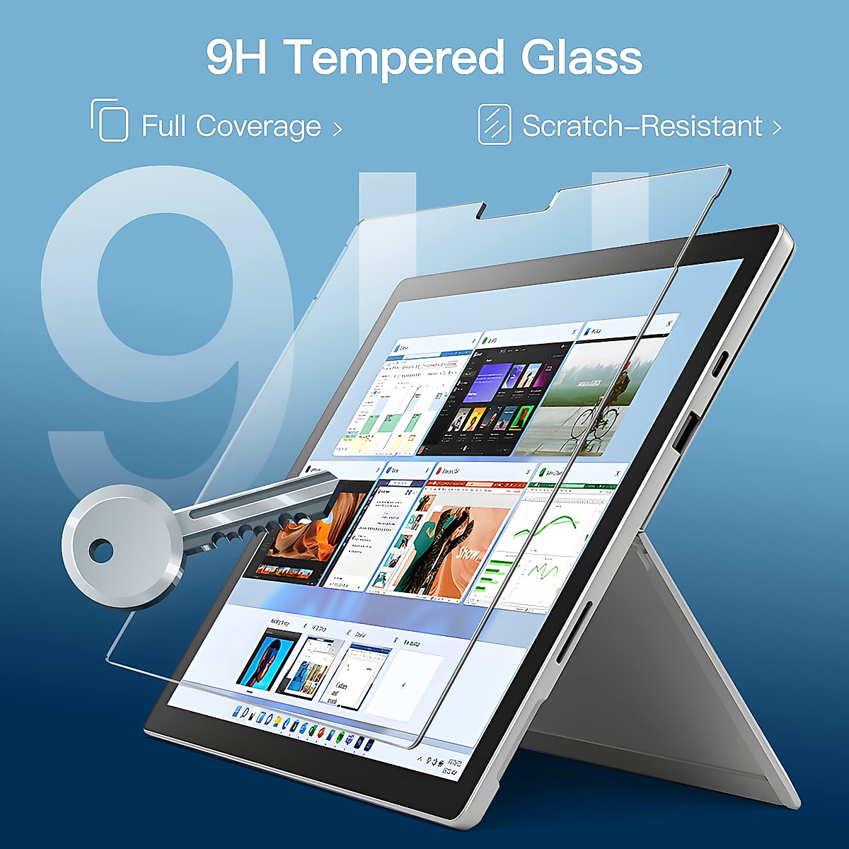 JETech Screen Protector for Surface Pro 7 Plus/Surface Pro 7 12.3-Inch, 9H Tempered Glass Film, Support Surface Pen, HD Clear, 2-Pack