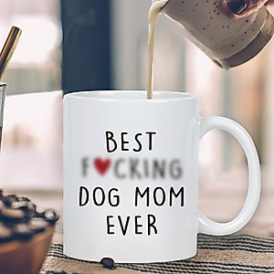 Cabtnca Best Dog Mom Ever Mug, Mothers Day Gifts for Mom from Daughter Son, Birthday Gift for Mom, Funny Coffee Mug for Mom, Novelty Gifts for Dog Lovers Dog Mom, Mom Mug 11Oz